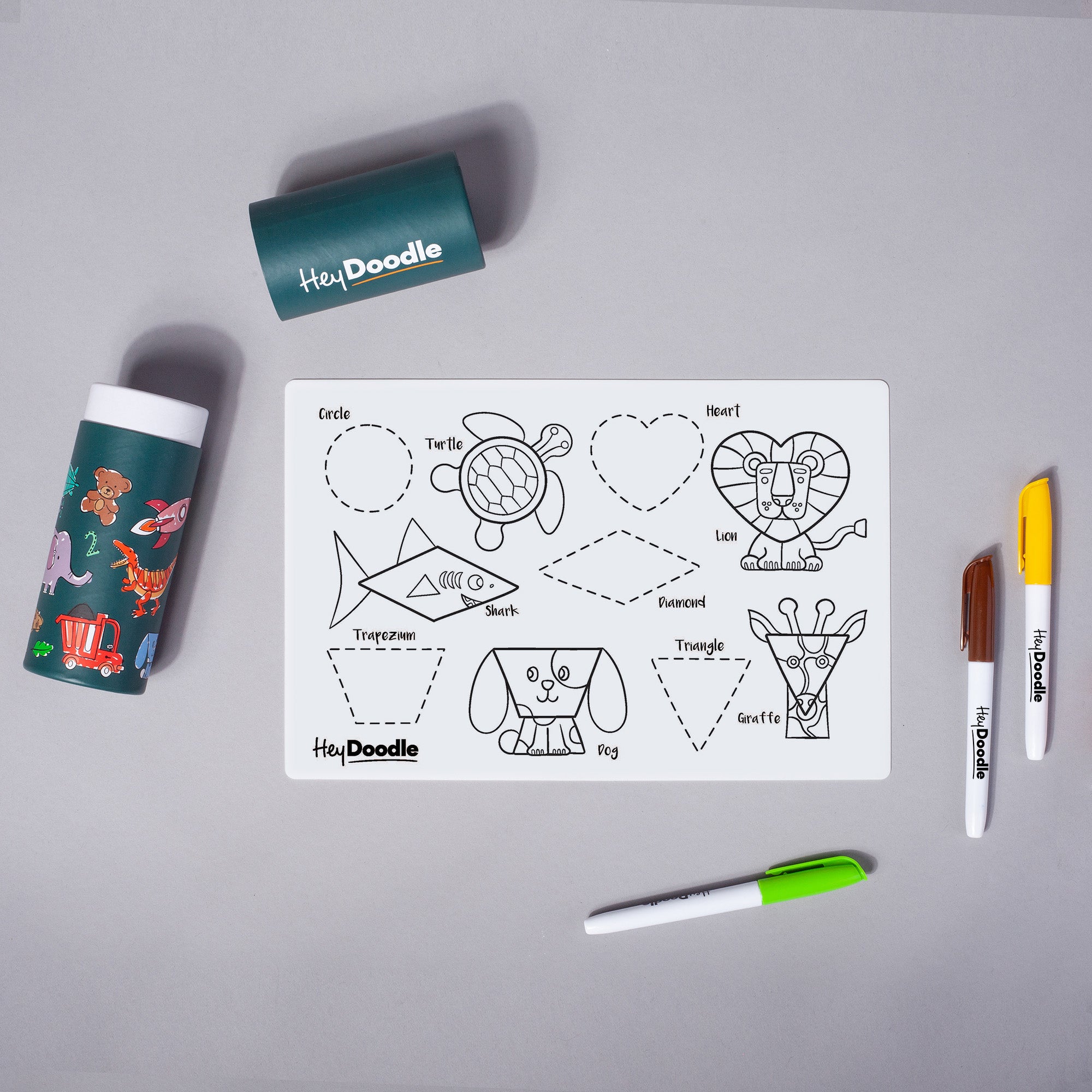 Hey Doodle Reusable Colour-In Silicone Placemat MINI – Oh My Lunchbox